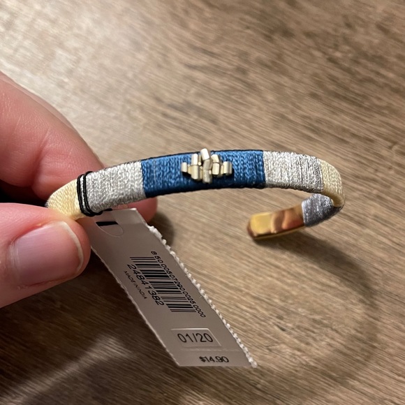 Express | Jewelry | New Express Blue Beaded Wrapped Cuff Bracelet ...